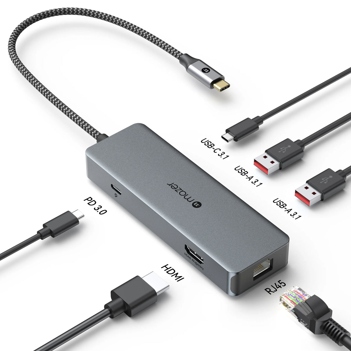 Mazer InfiniteLinkPro Hub61 6-in-1 USB-C Multimedia Hub — HINOKII